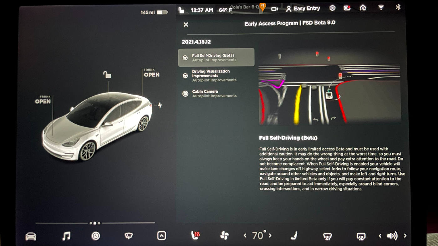 特斯拉 FSD Beta 9 正式推出，介面大幅更新，路況更清晰 | TechNews 科技新報