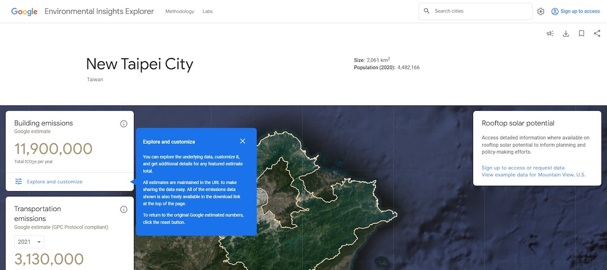 Google 在台引進環保永續平台 Environmental Insights Explorer，新北市府率先加入 | TechNews 科技新報