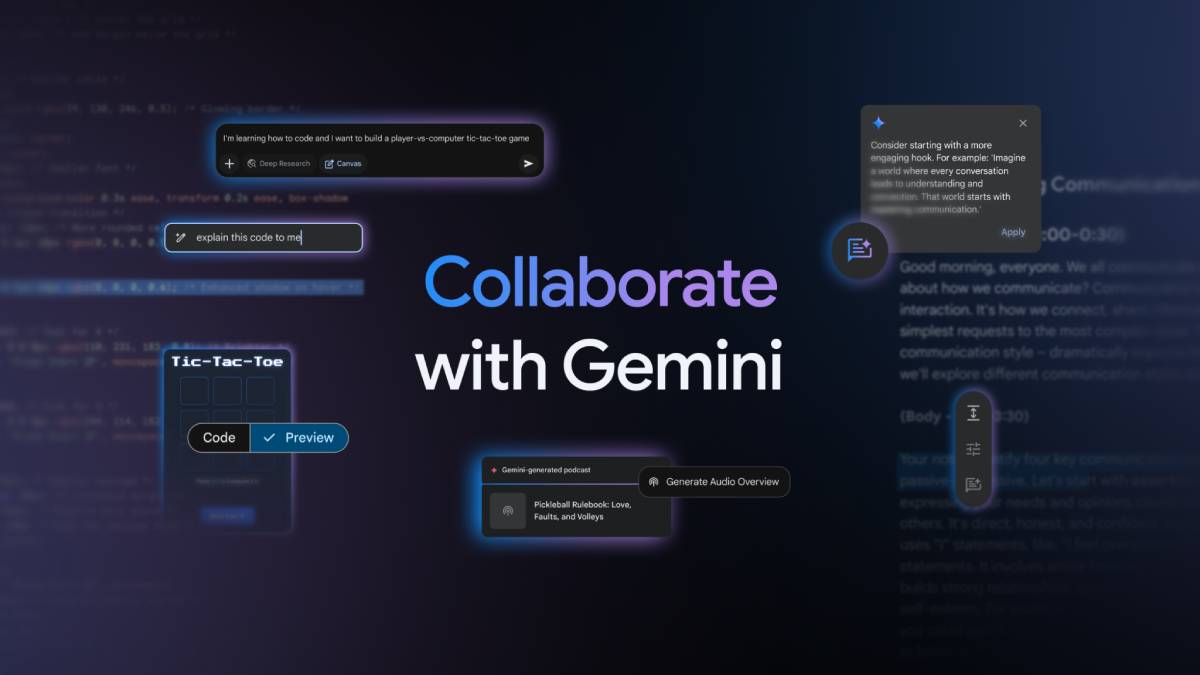 Gemini 增 Canvas 幫助編輯程式、稿件，支援音訊總覽產生語音討論 | TechNews 科技新報