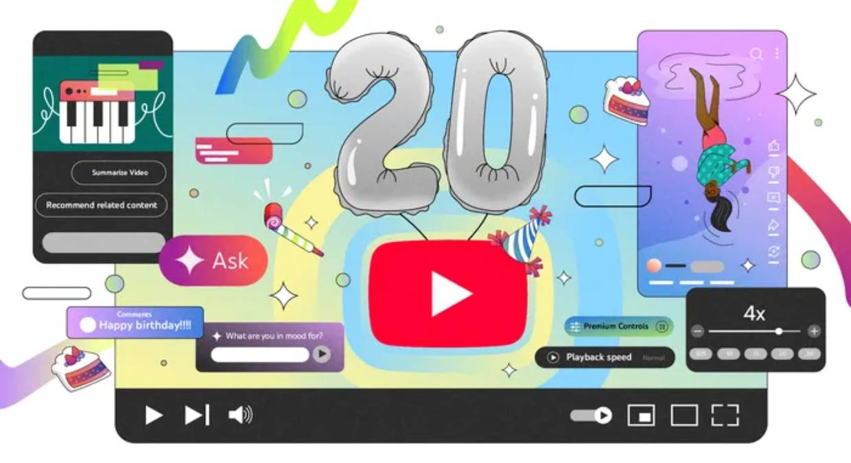 YouTube 20 週年，預告新介面及 4 倍速、語音回覆留言新功能 | TechNews 科技新報